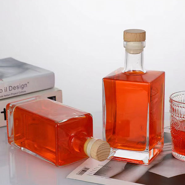 500ml Best Square Glass Liquor Bottle with Cork
